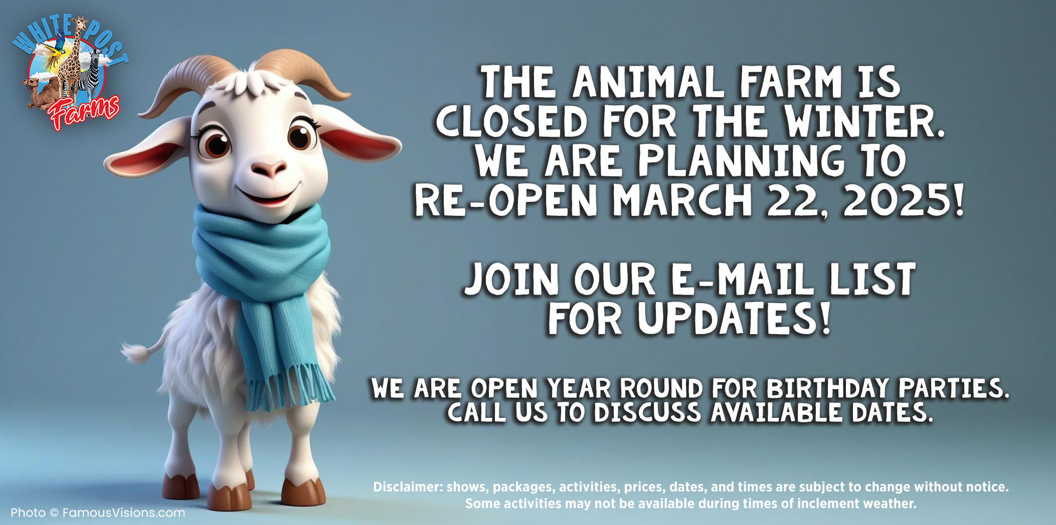 Event Calendar – White Post Animal Farm of Melville